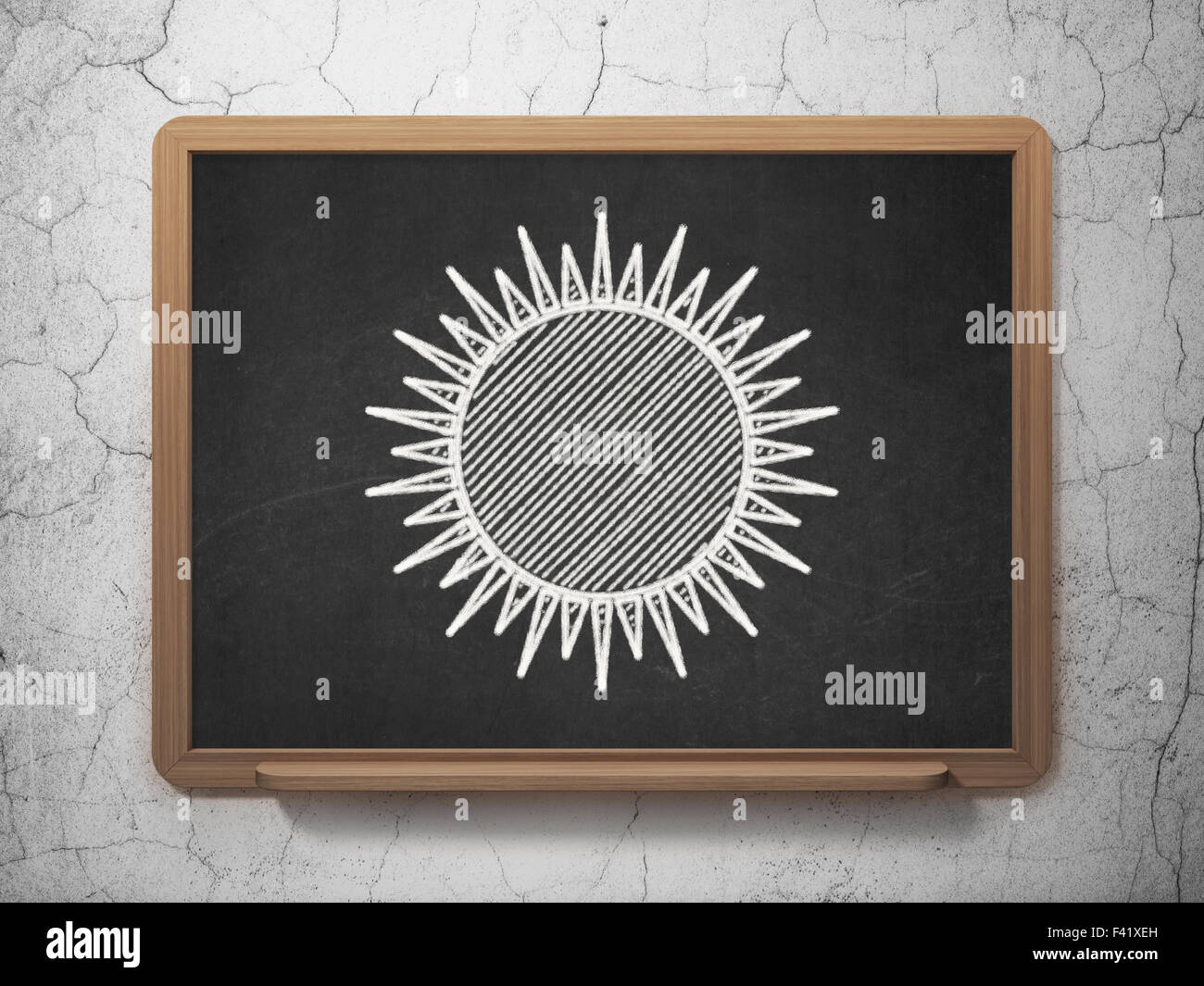 Vacation concept: Sun on chalkboard background Stock Photo - Alamy