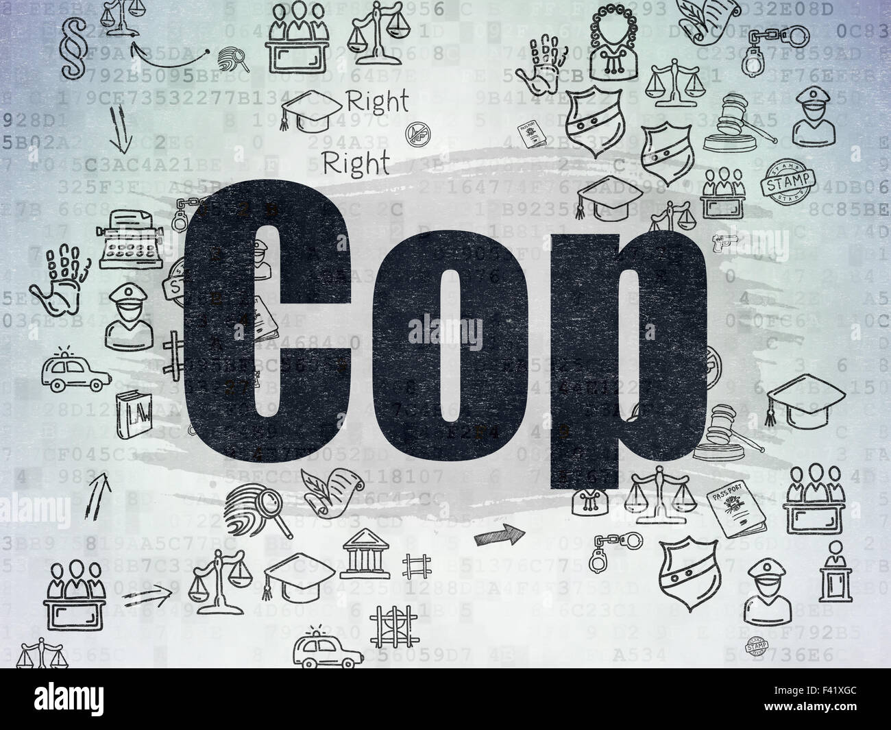 Law concept: Cop on Digital Paper background Stock Photo - Alamy