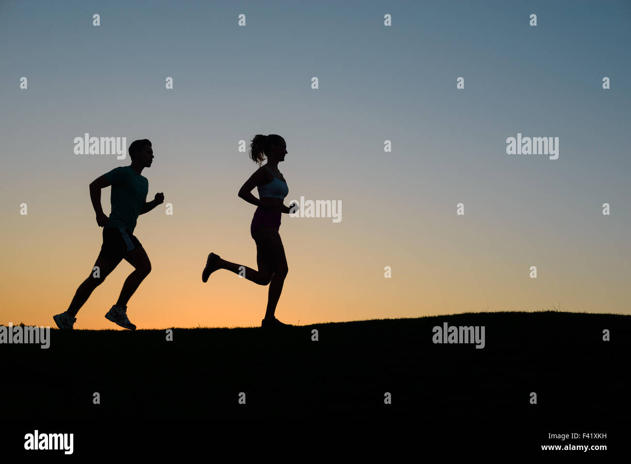 Morning run on the nature Stock Photo - Alamy