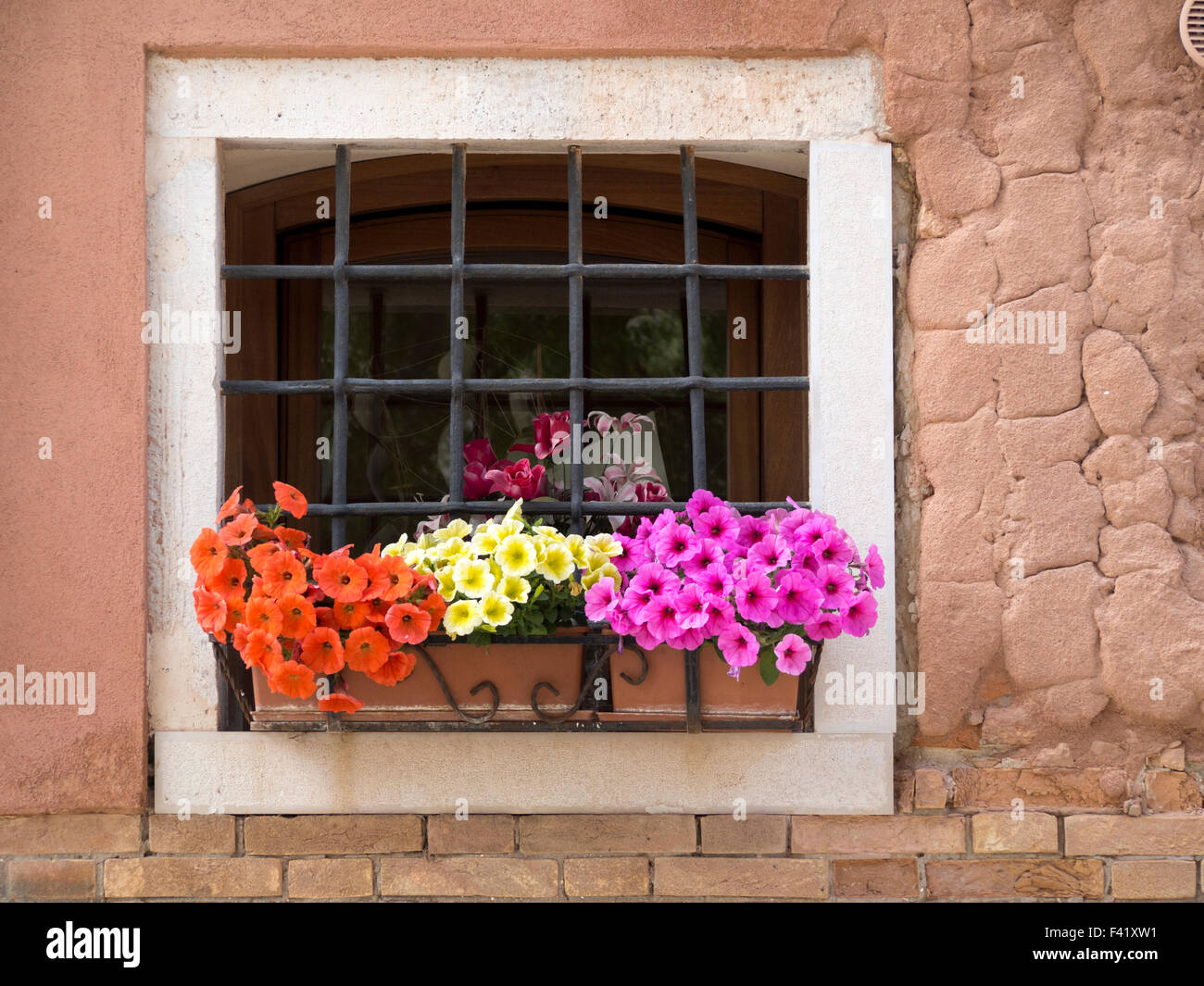 Pretty window wiith Window Box in Venice, Italy Stock Photo - Alamy