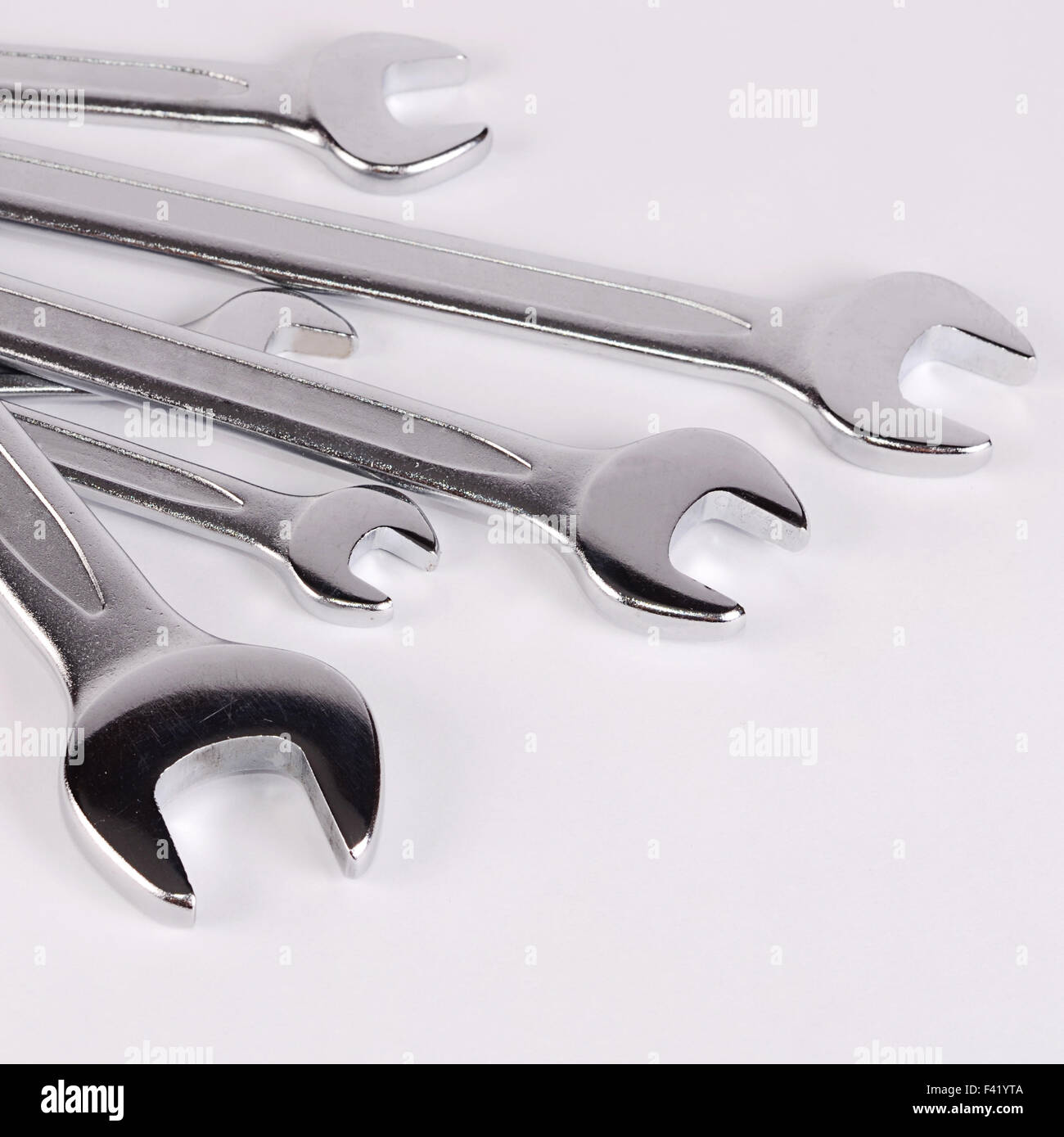 Set of spanners for repair close-up Stock Photo - Alamy