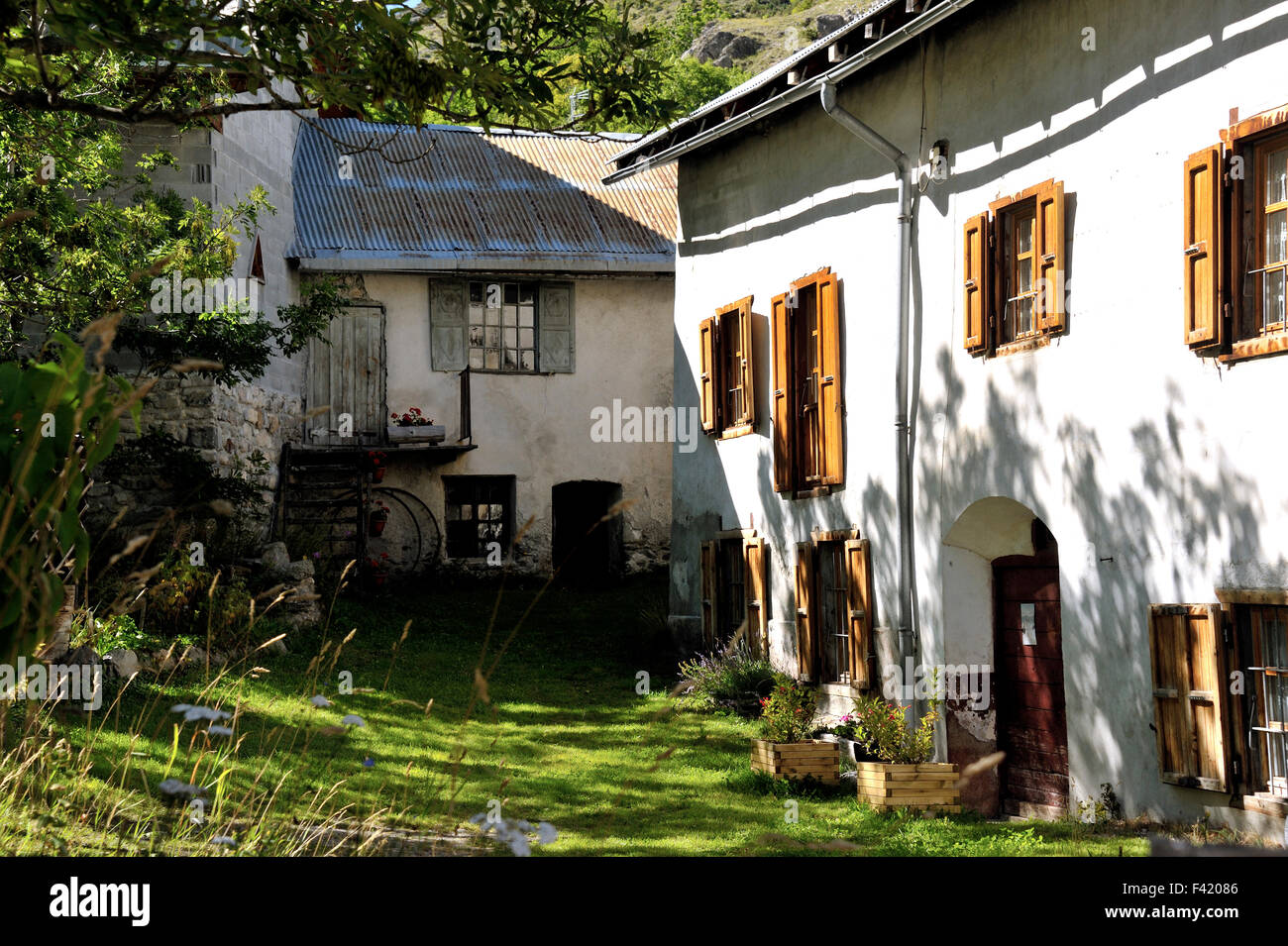 Rural Scenery of an old farming house in the village Névache, French ...