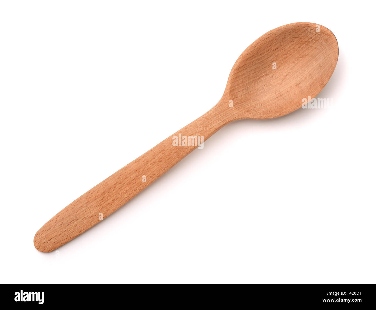 Top view of wooden spoon isolated on white Stock Photo - Alamy