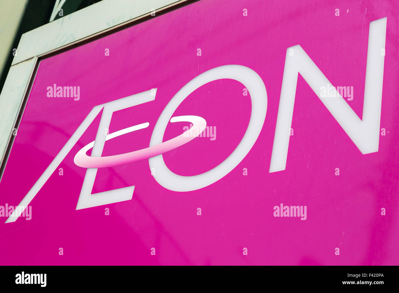 AEON signboard on display at the entrance of its store in Minami ...