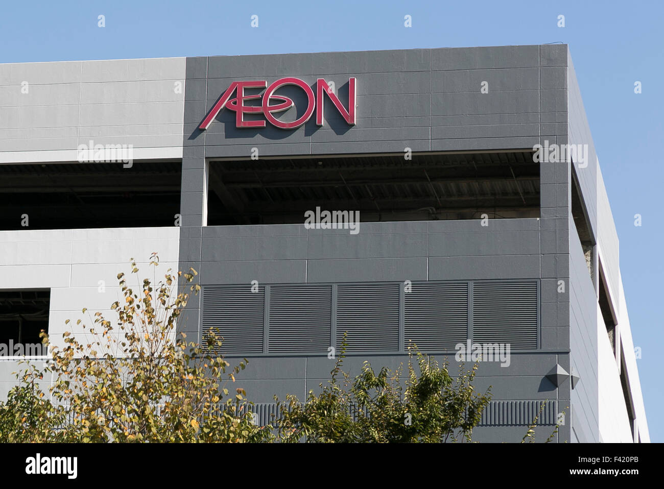 AEON signboard on display at the entrance of its store in Minami ...