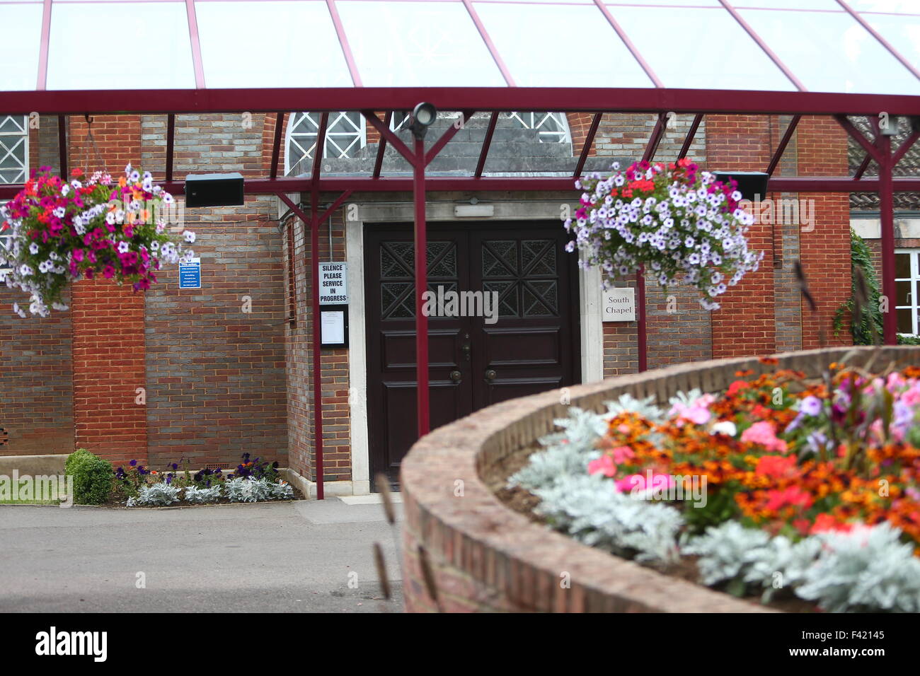 The Funeral of George Cole at Reading Crematorium Featuring: Atmosphere ...