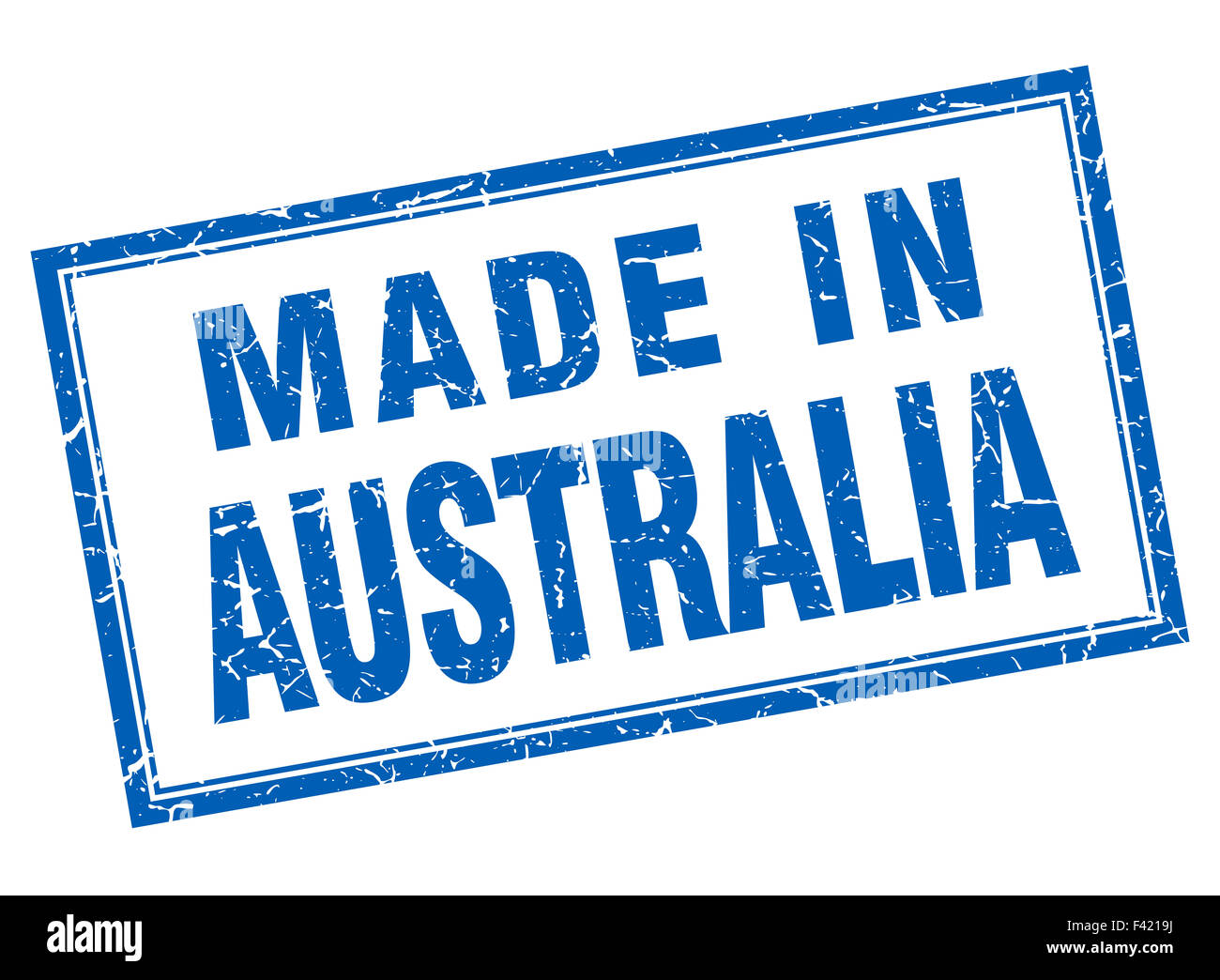 Australia blue square grunge made in stamp Stock Photo - Alamy