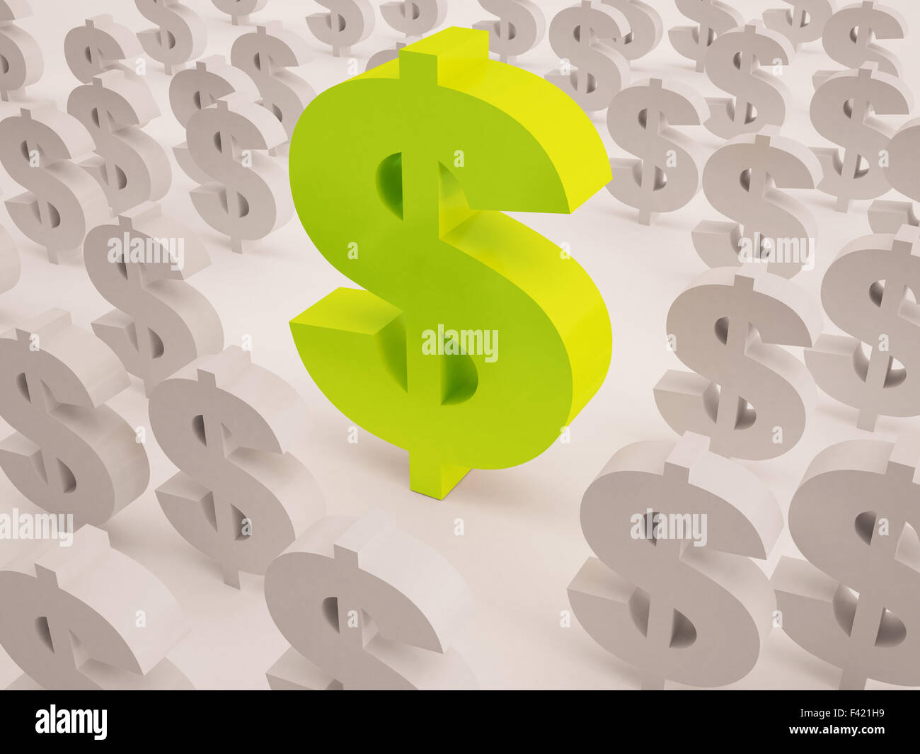 3d big and small dollar text sign Stock Photo - Alamy