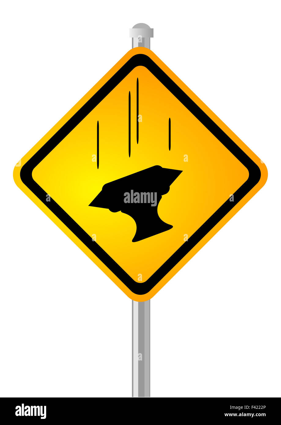 Bad day : Sign showing a falling anvil (humor Stock Photo - Alamy
