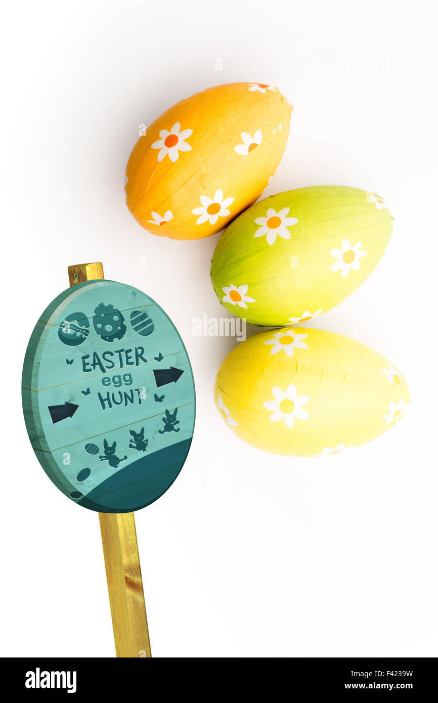 Composite image of easter egg hunt sign Stock Photo - Alamy