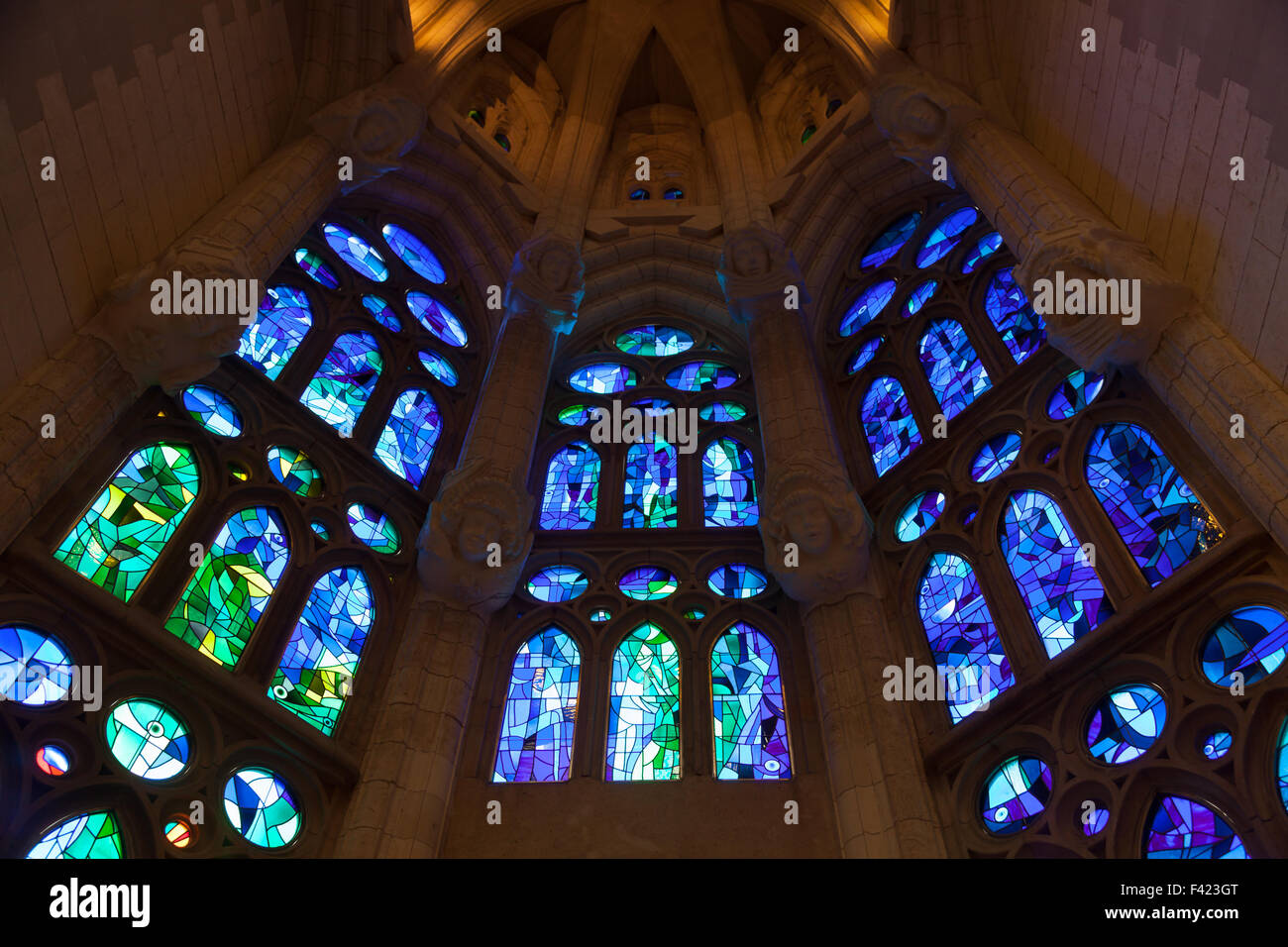 Church windows interior Stock Photo - Alamy