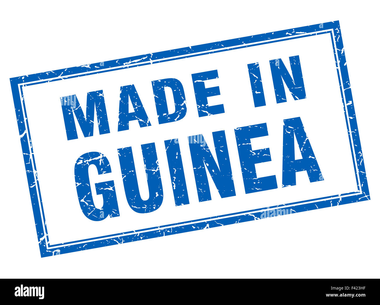 Guinea blue square grunge made in stamp Stock Photo - Alamy