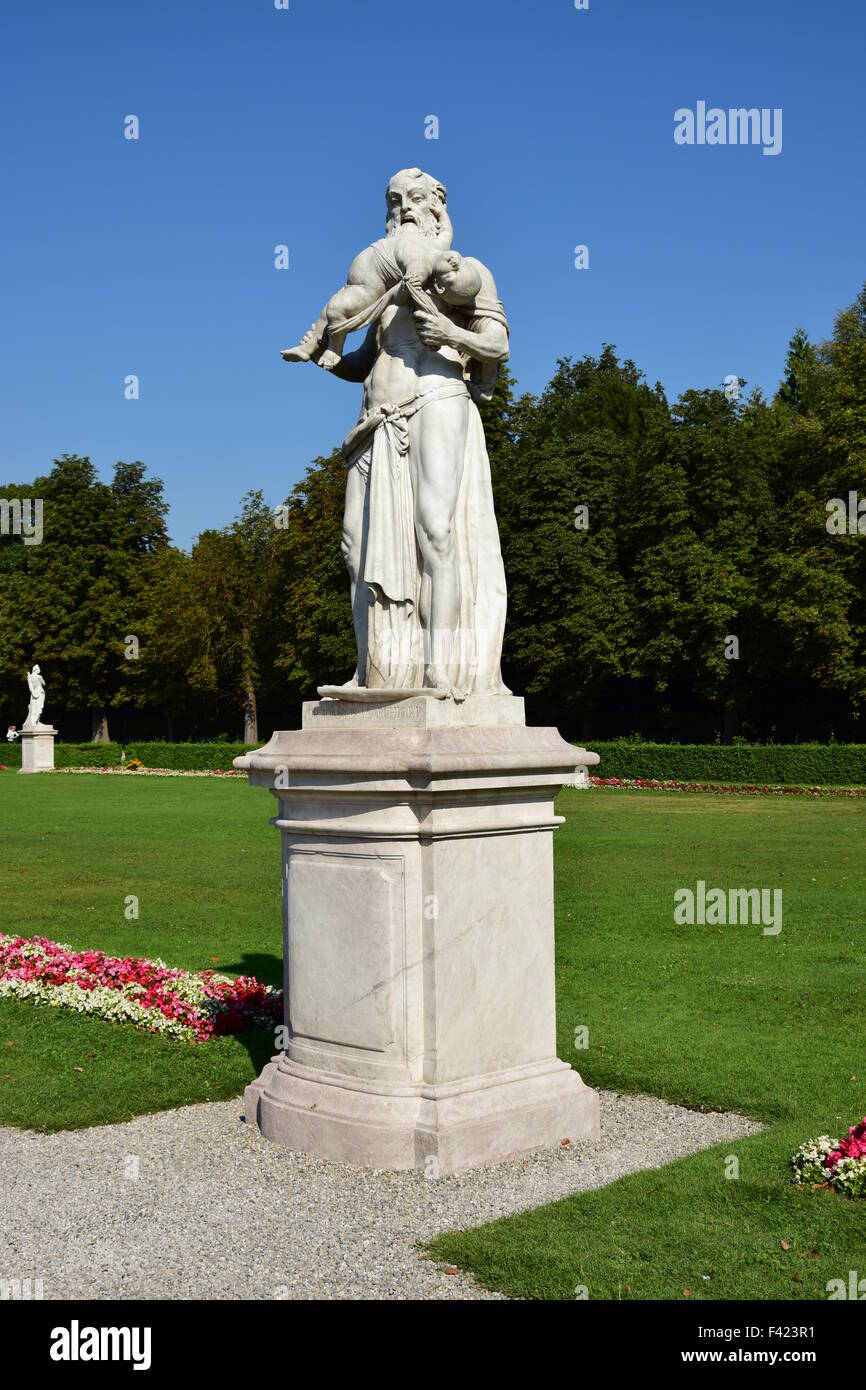 Statue in the garden near Castle Nymphenburg in Munich, Germany Stock ...