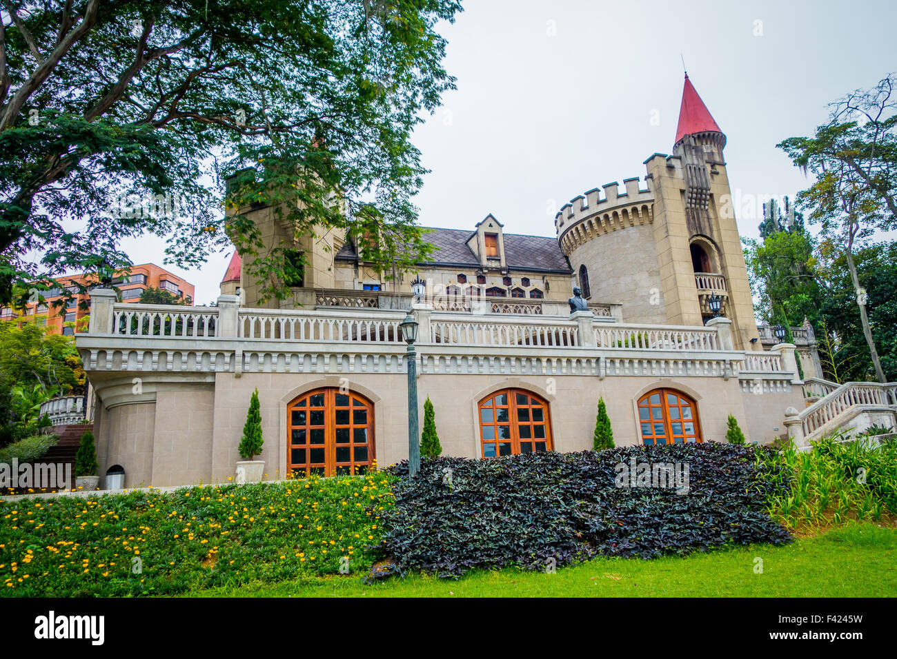 Beautiful gothic medieval Castle Museum in Medellin, Colombia Stock ...
