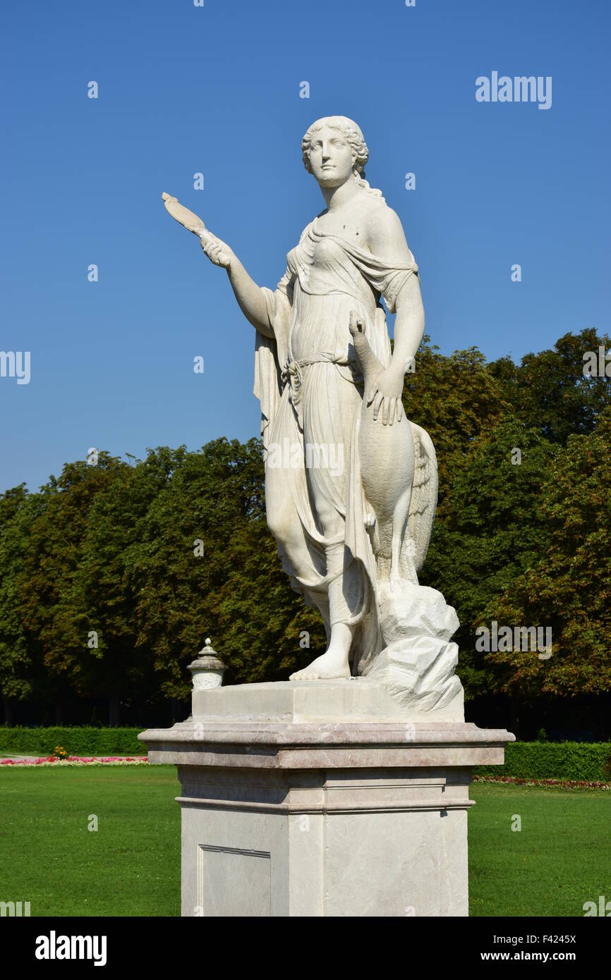 Statue in the garden near Castle Nymphenburg in Munich, Germany Stock ...
