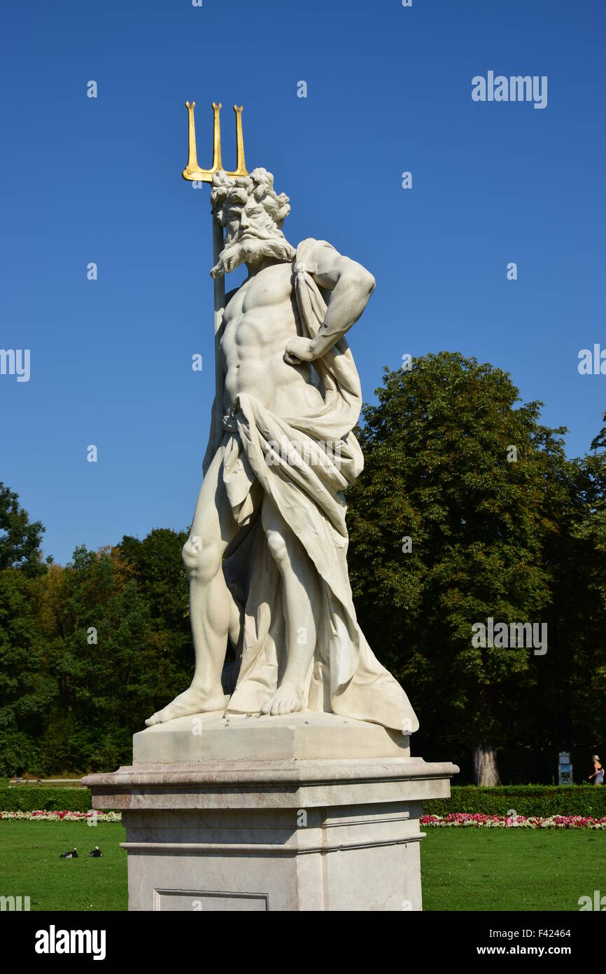 Statue in the garden near Castle Nymphenburg in Munich, Germany Stock ...