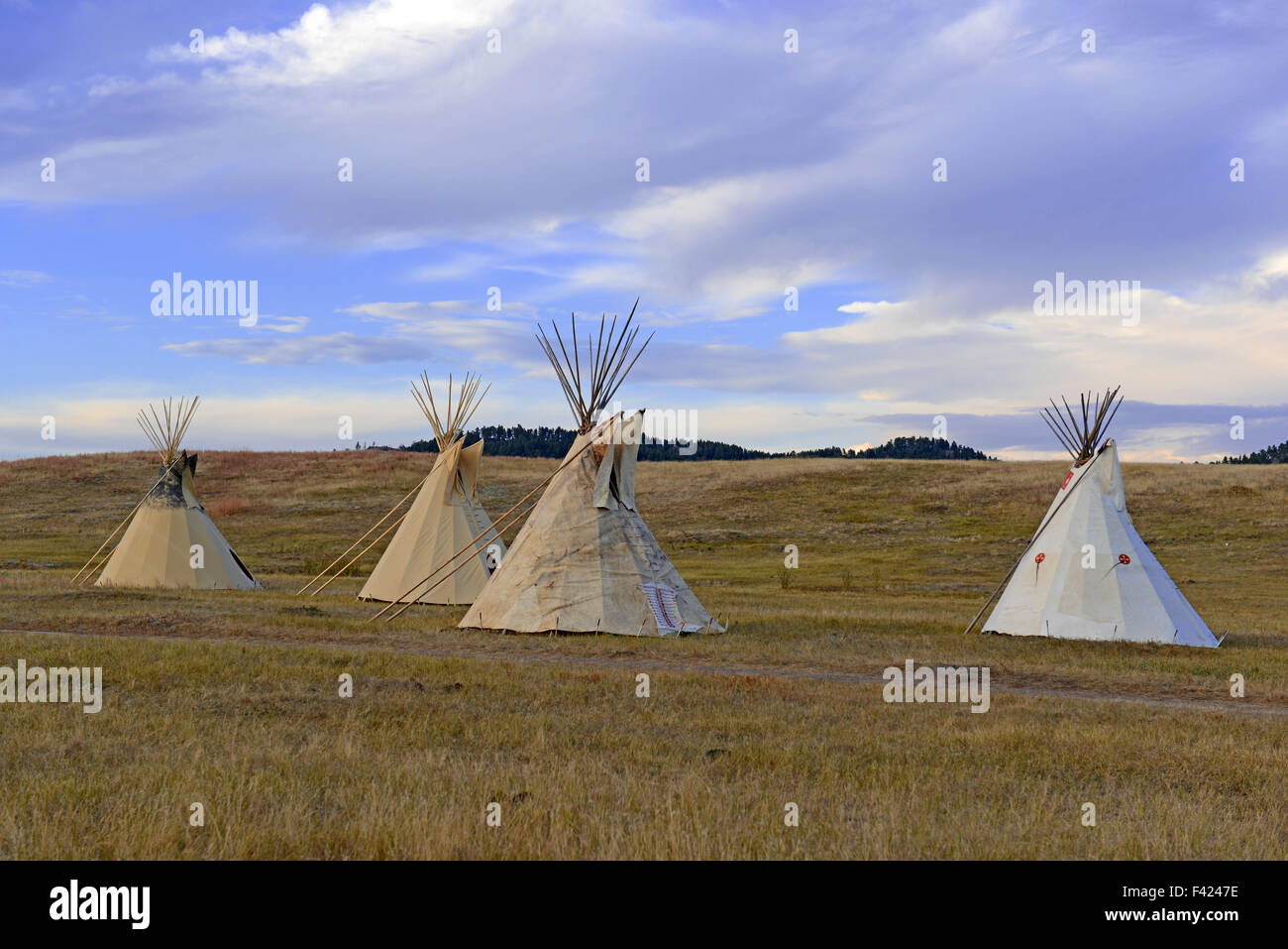 Teepee (tipi) as used by Native Americans in the Great Plains and ...