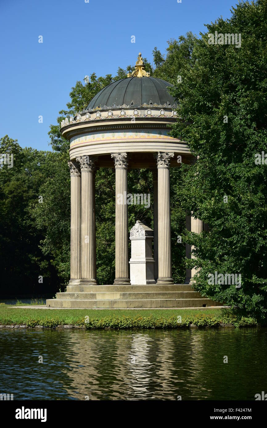 Rotunda MONOPTEROS near Castle Nymphenburg in Munich, Germany Stock ...