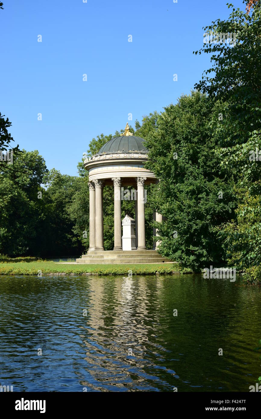 Rotunda MONOPTEROS near Castle Nymphenburg in Munich, Germany Stock ...