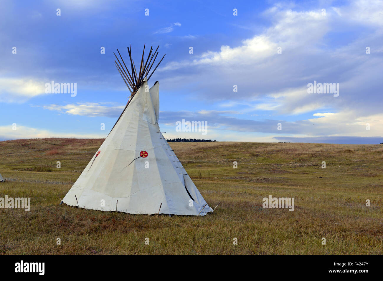 Teepee (tipi) as used by Native Americans in the Great Plains and ...
