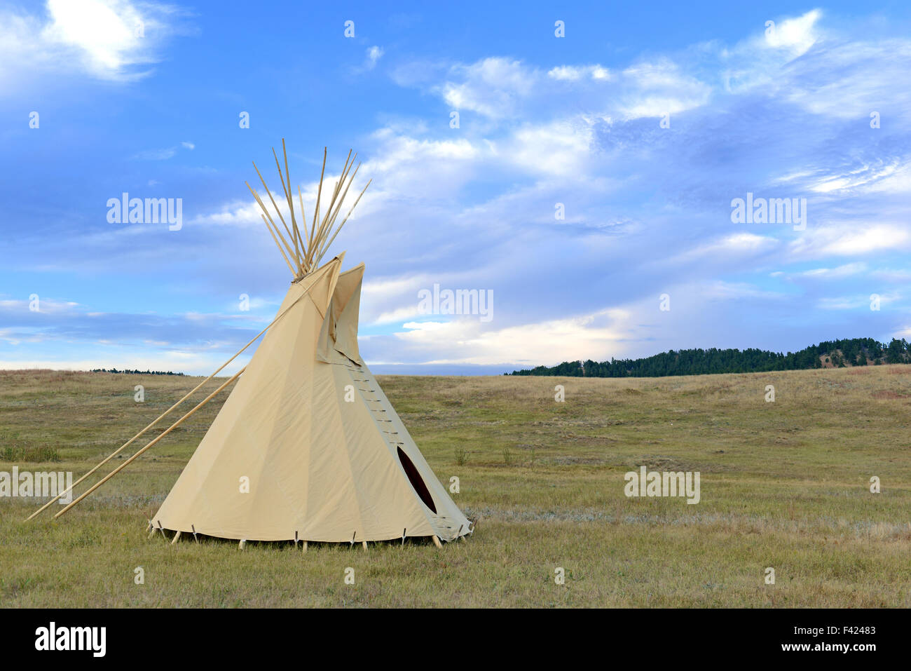 Teepee (tipi) as used by Native Americans in the Great Plains and ...