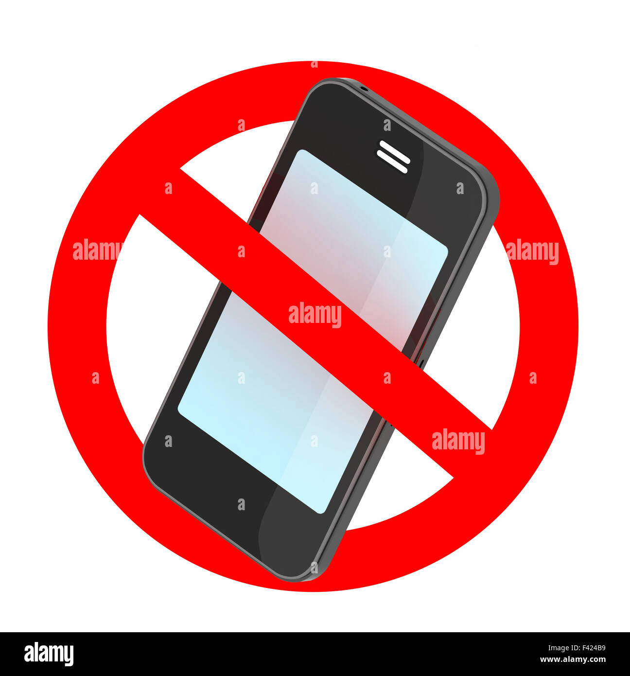 no smartphone traffic sign, 3d illustration Stock Photo - Alamy