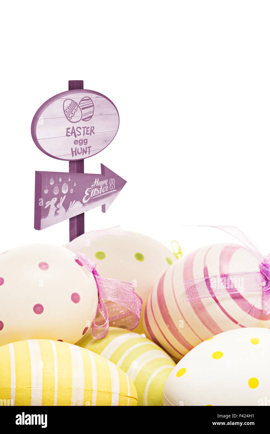 Composite image of easter egg hunt sign Stock Photo - Alamy