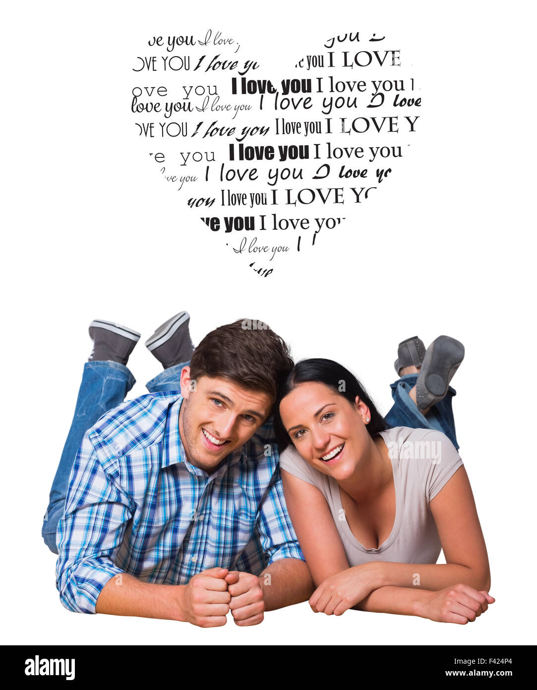 Composite image smiling cute Cut Out Stock Images & Pictures - Alamy