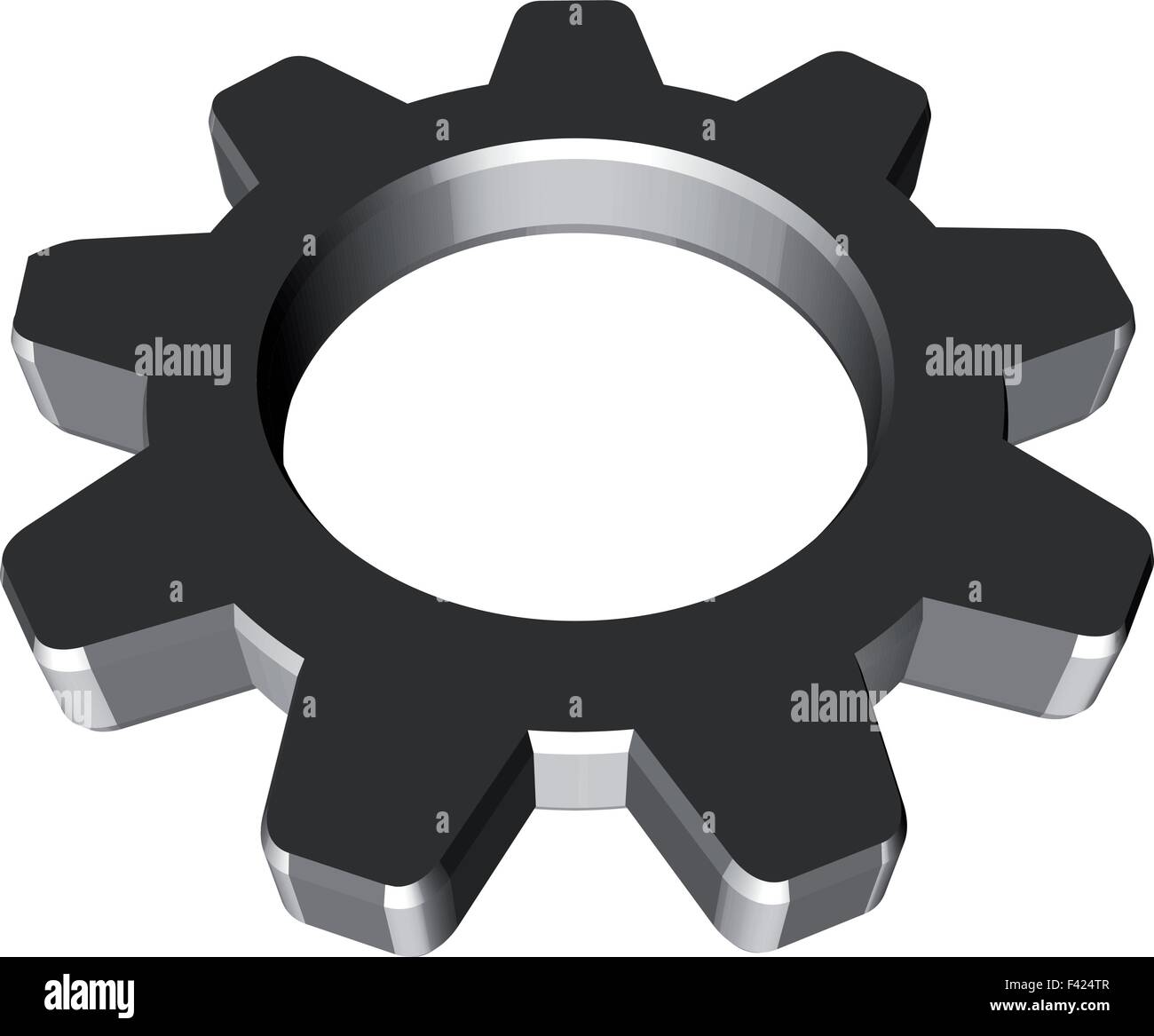 3D rounded steel cogwheel on white background Stock Vector Image & Art ...
