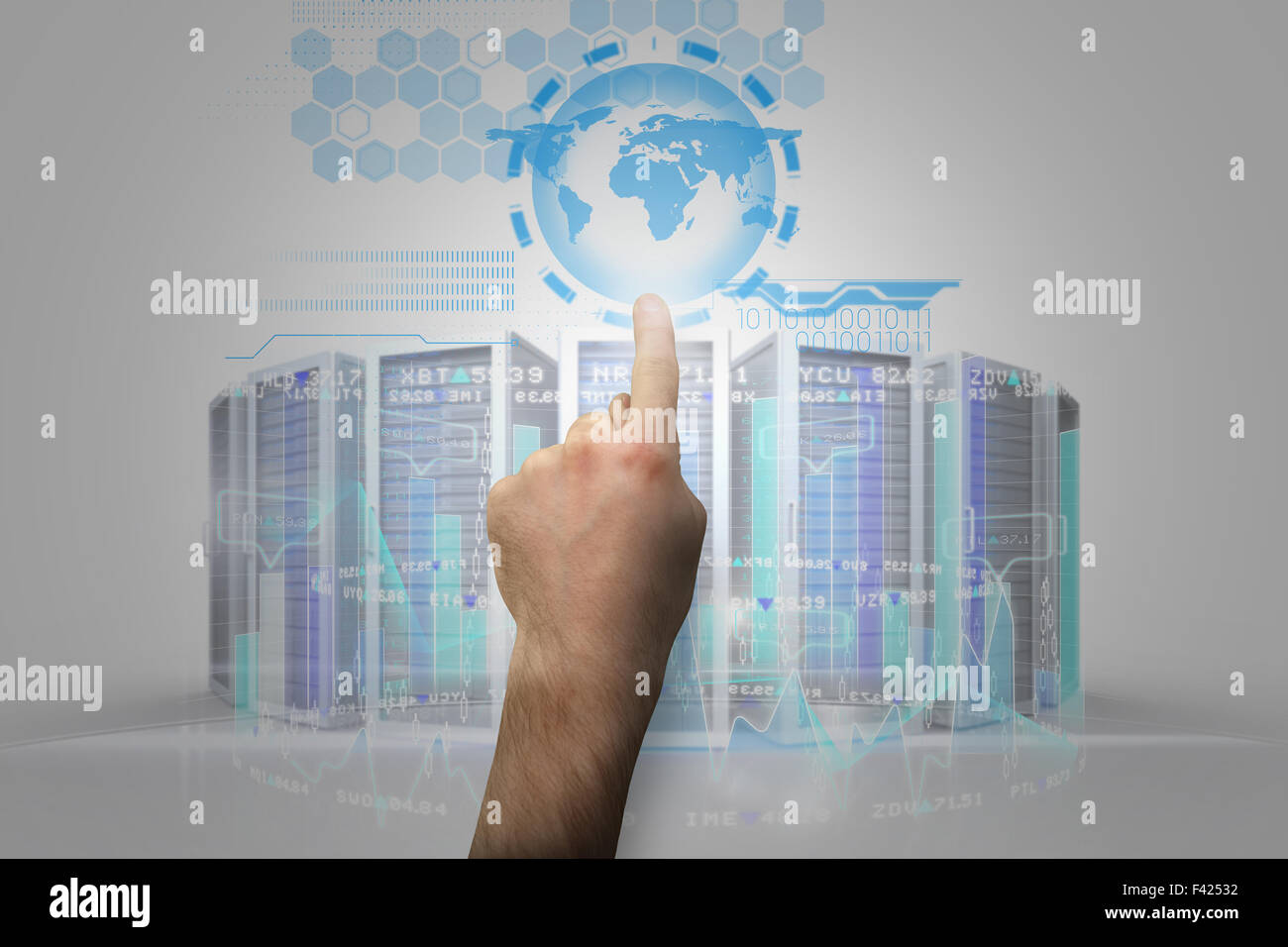 Composite image of hand pointing Stock Photo - Alamy