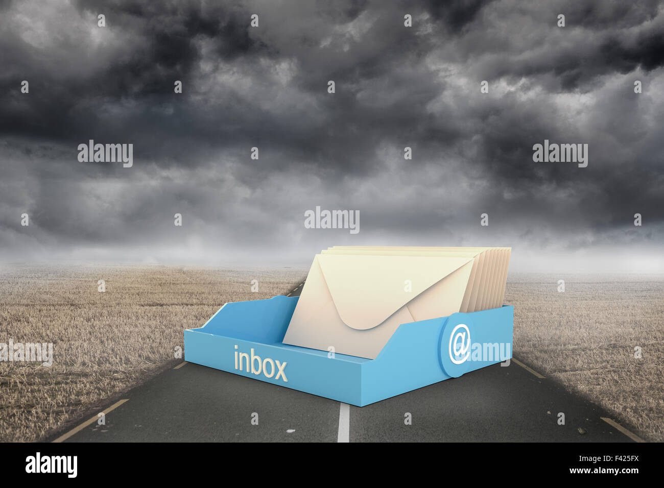 Composite image of blue inbox Stock Photo - Alamy
