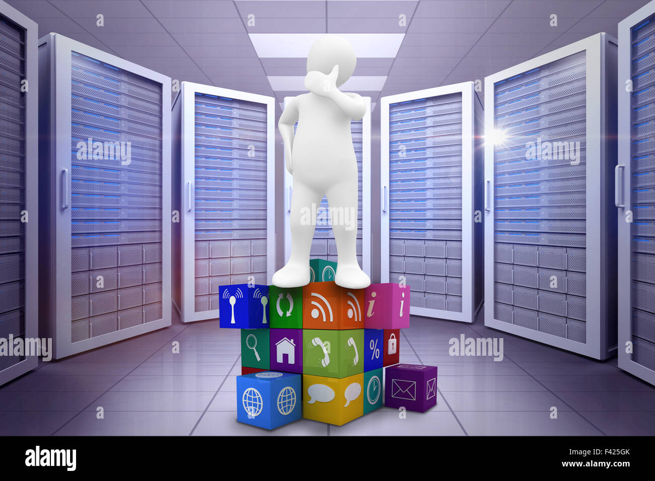 Composite image of white character thinking Stock Photo - Alamy