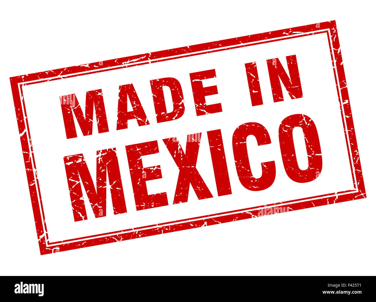 Mexico red square grunge made in stamp Stock Photo - Alamy