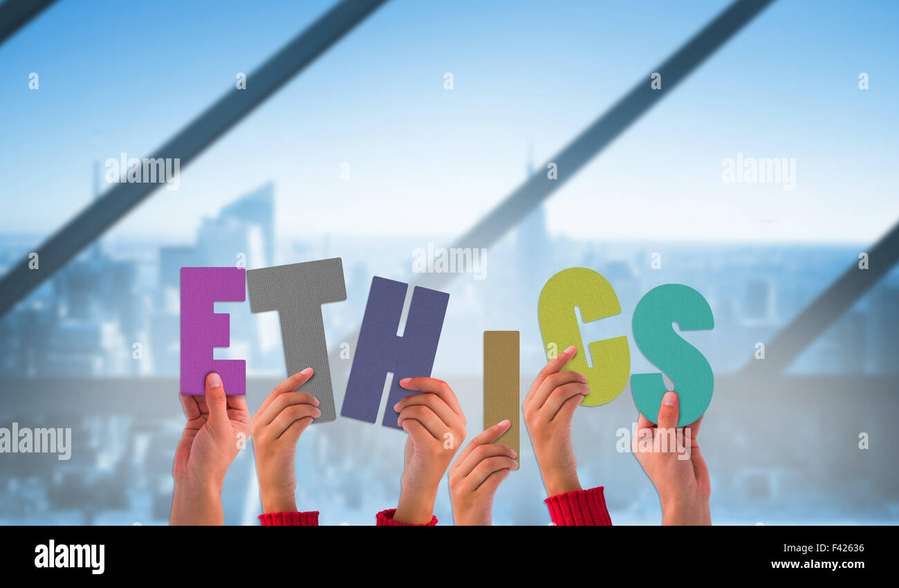 Composite image of hands showing ethics Stock Photo - Alamy