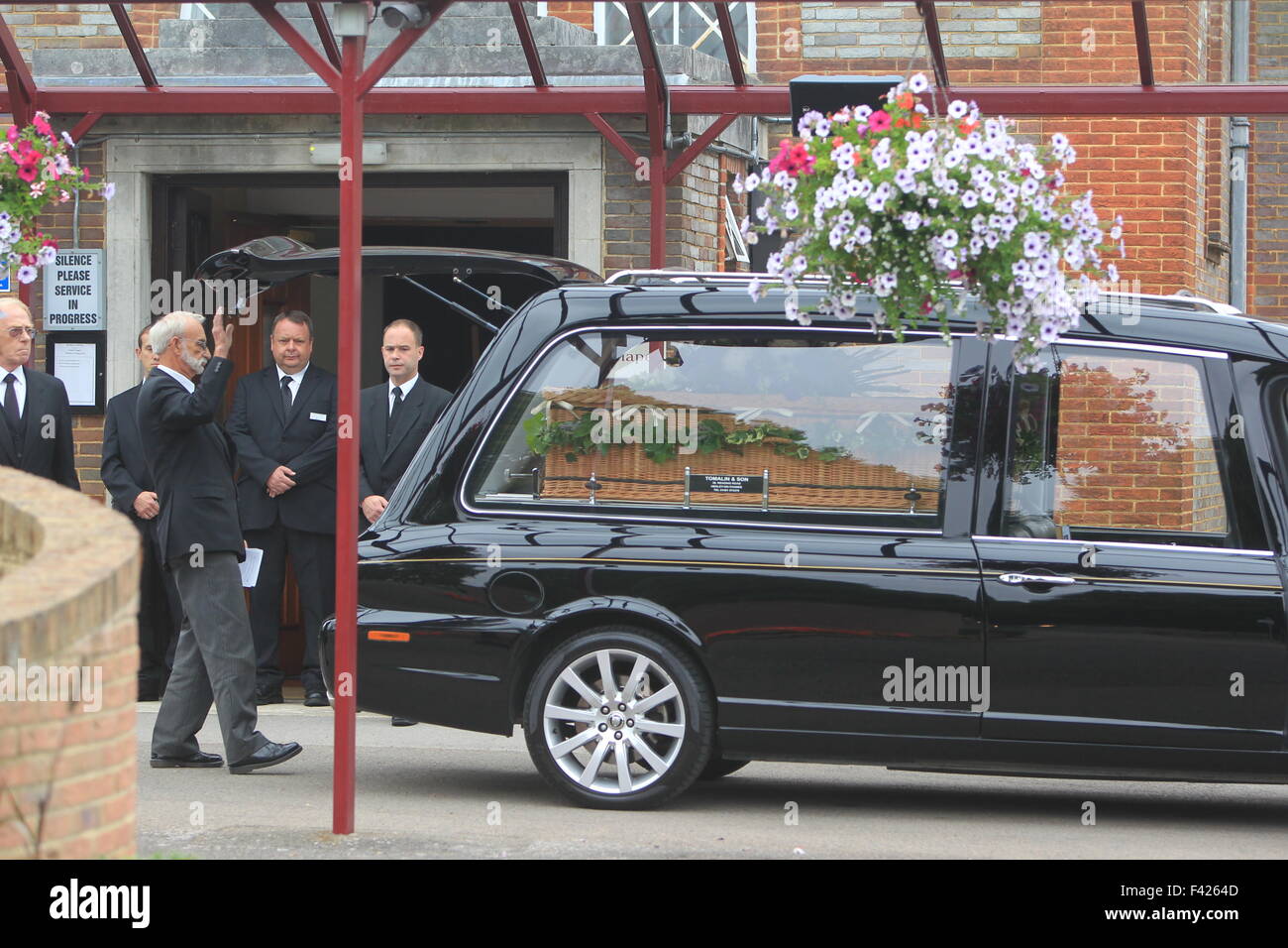 The Funeral of George Cole at Reading Crematorium Featuring: Atmosphere ...