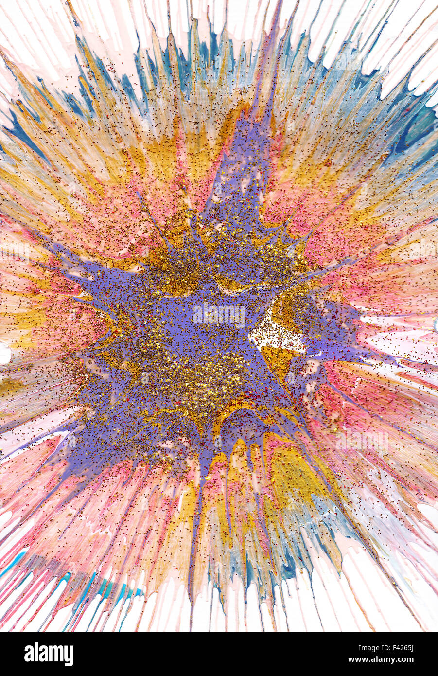 Colorful contemporary modern art acrylic blob drawing Jackson Pollock ...