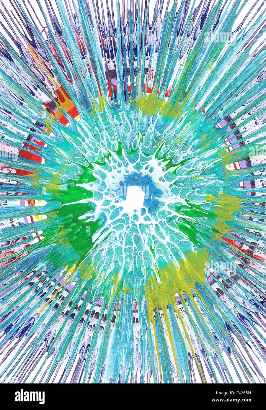 Colorful contemporary modern art acrylic blob drawing Jackson Pollock ...