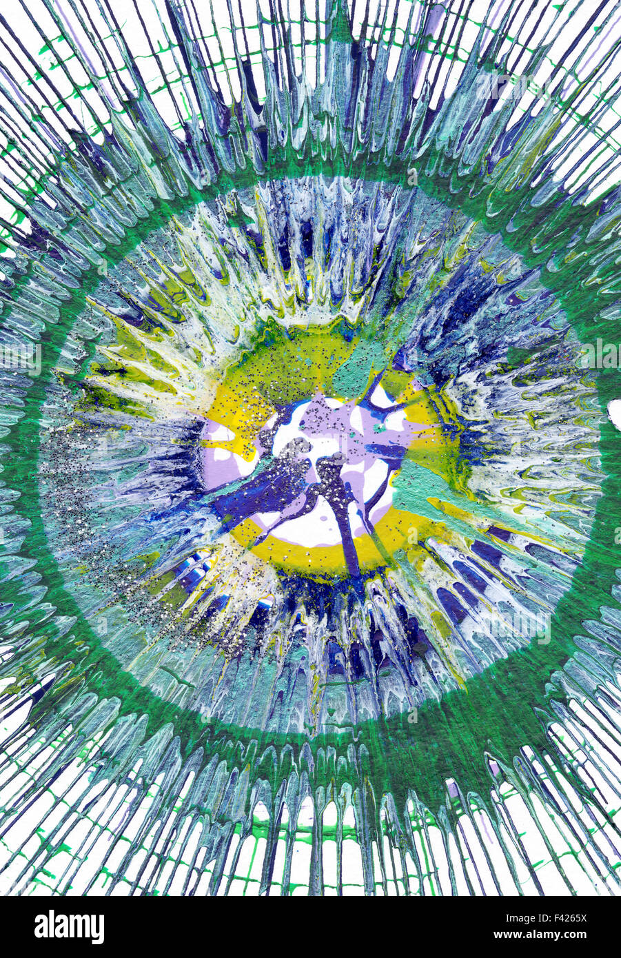 Colorful contemporary modern art acrylic blob drawing Jackson Pollock ...