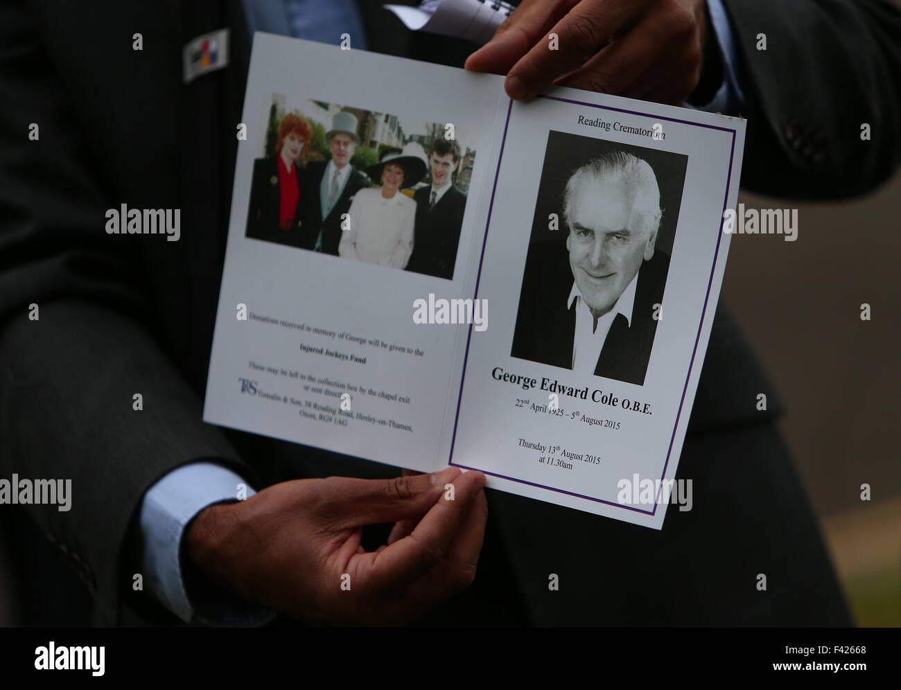 The Funeral of George Cole at Reading Crematorium Where: Reading ...