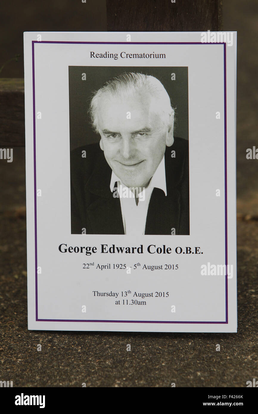 The Funeral of George Cole at Reading Crematorium Featuring: Atmosphere ...