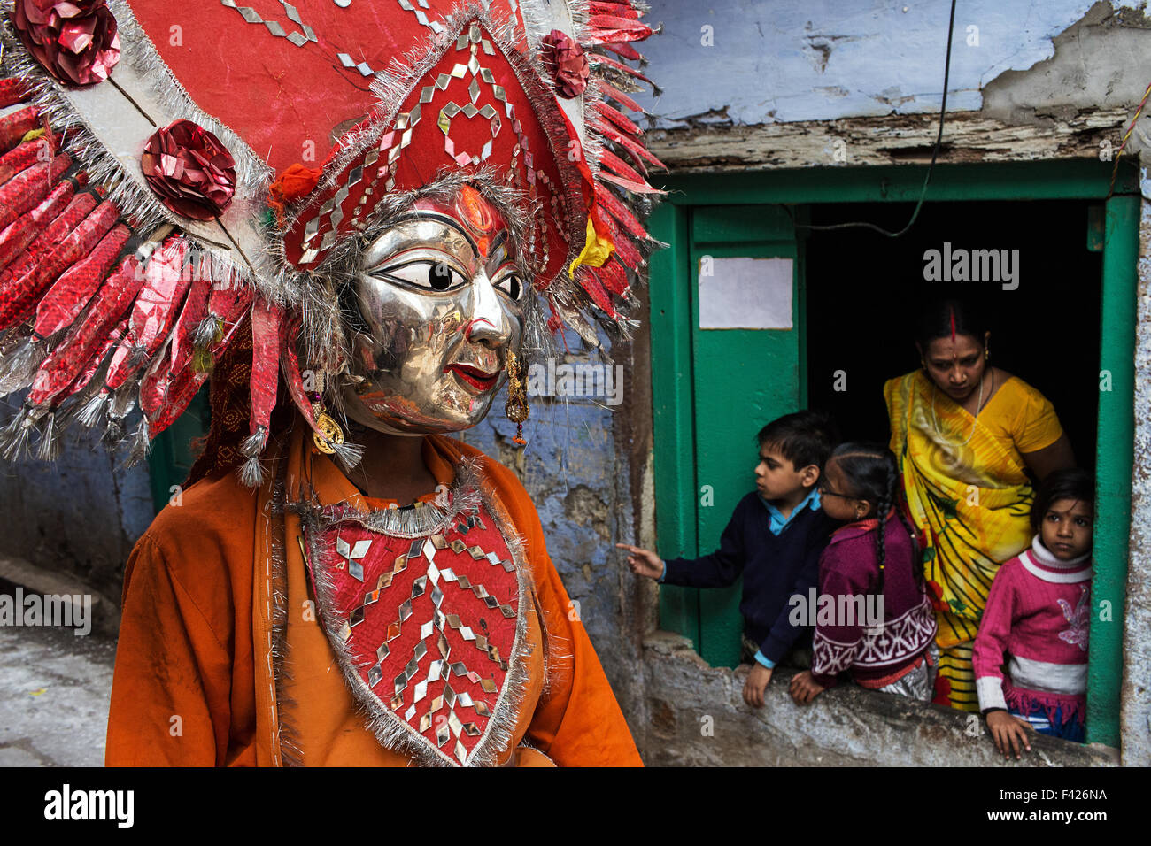 Procession in the old city during Maha Shivaratri festival in Varanasi ...