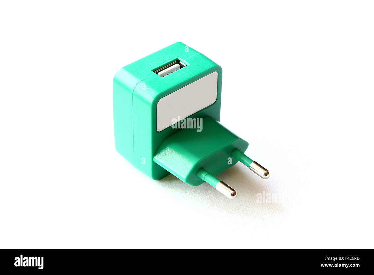 smartphone charger usb socket transformer on white Stock Photo - Alamy