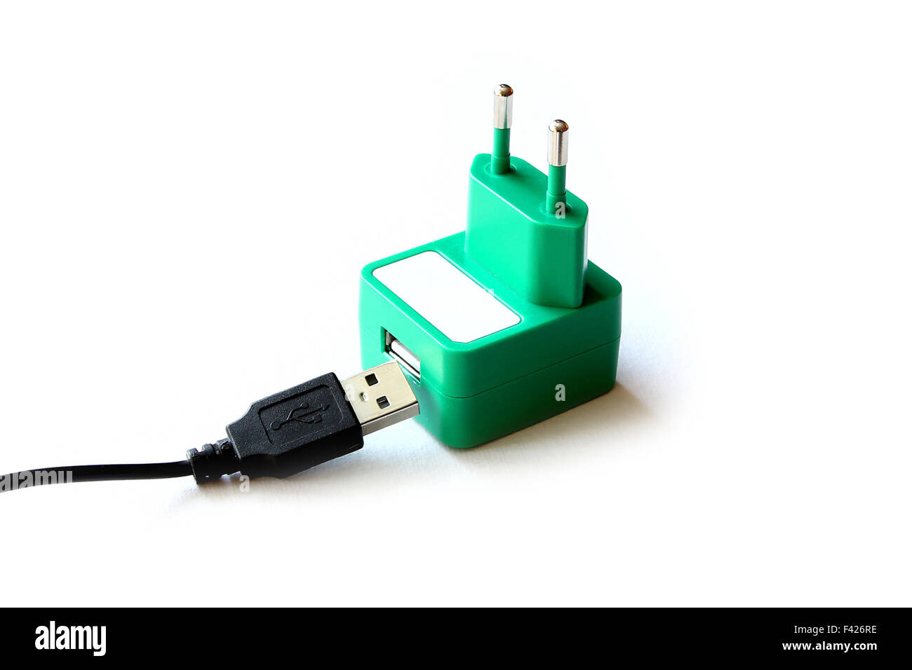 smartphone charger usb socket transformer on white Stock Photo - Alamy