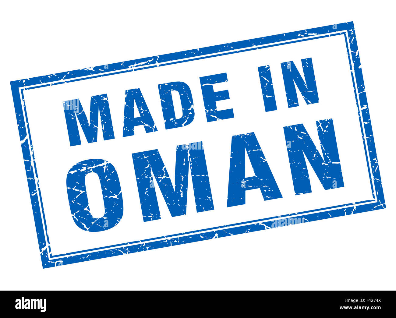 Oman blue square grunge made in stamp Stock Photo - Alamy