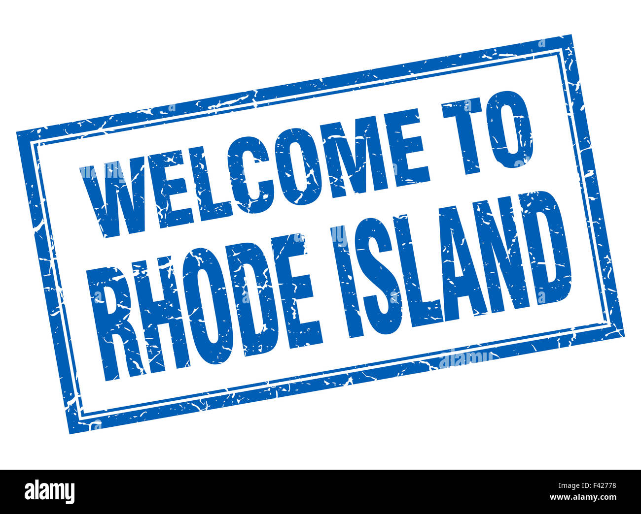 Rhode Island blue square grunge welcome isolated stamp Stock Photo - Alamy