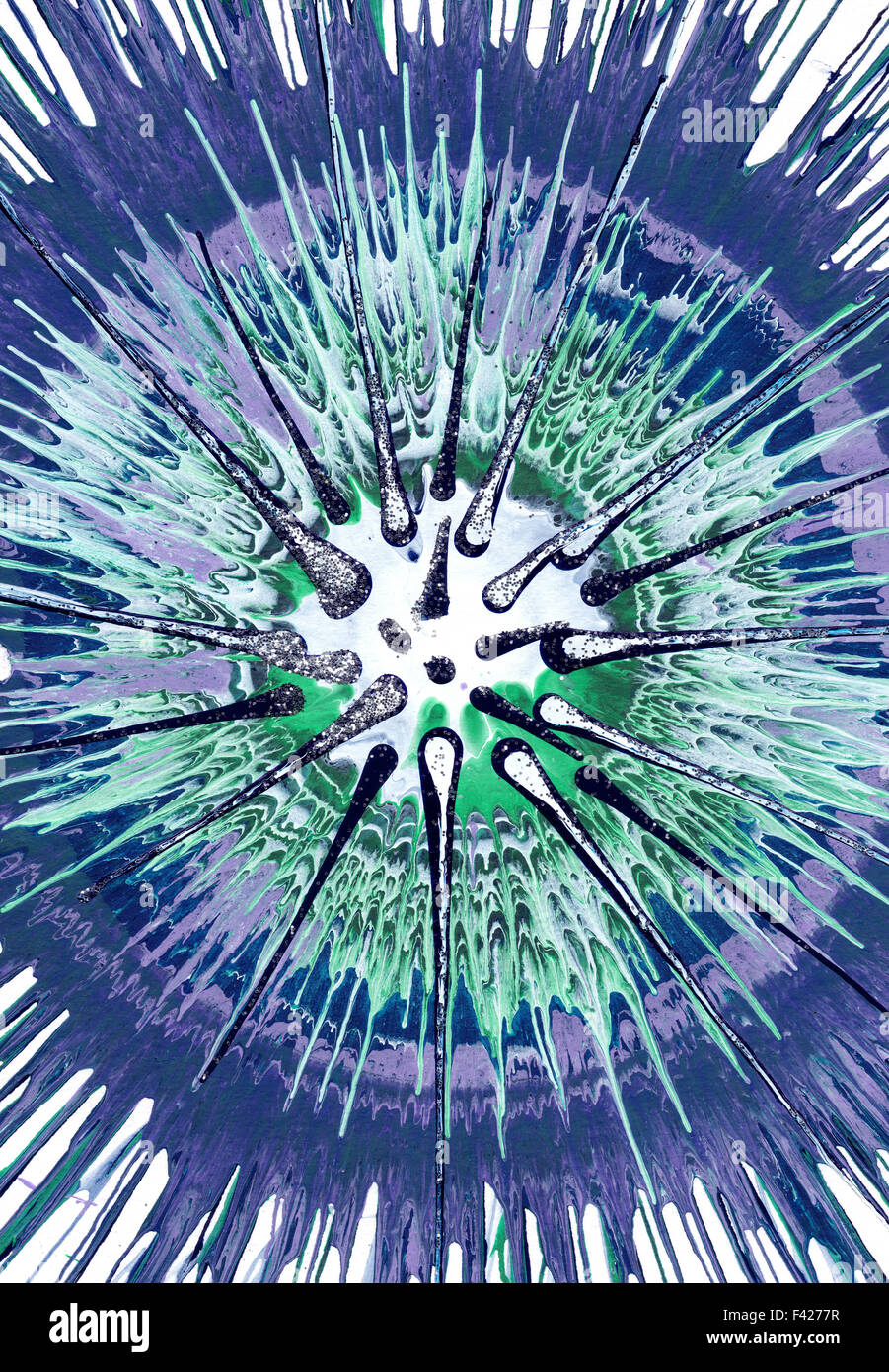 Colorful contemporary modern art acrylic blob drawing Jackson Pollock ...