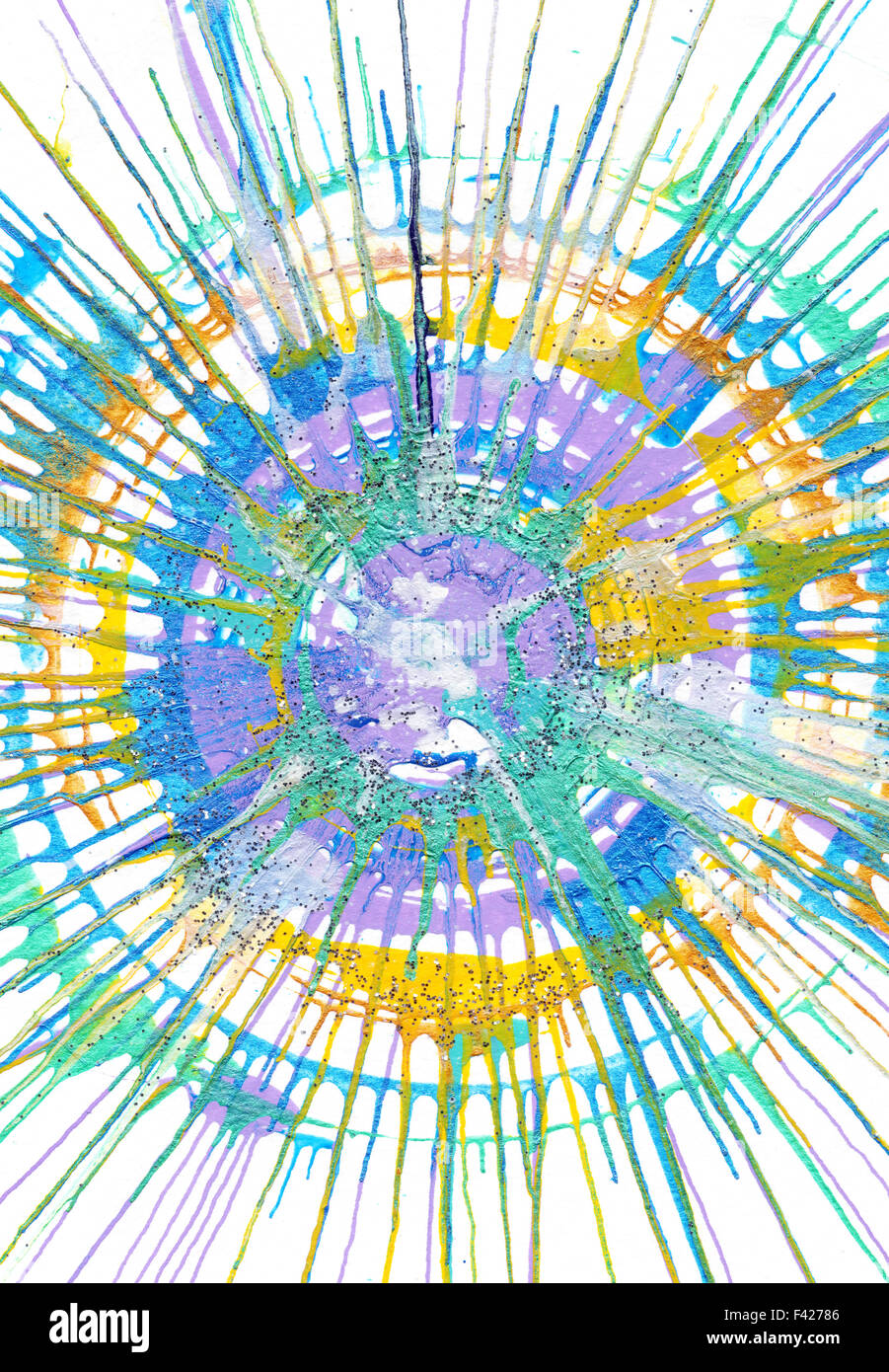 Colorful contemporary modern art acrylic blob drawing Jackson Pollock ...