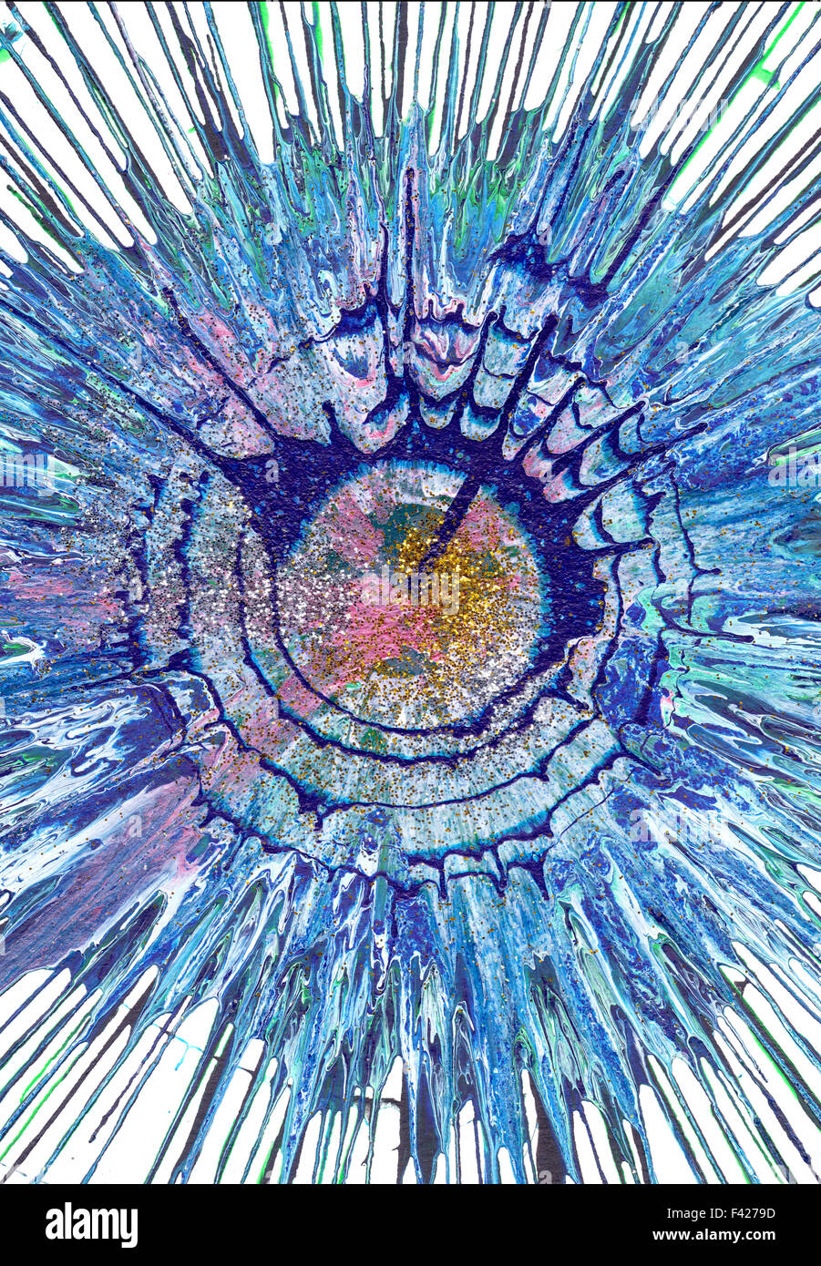 Colorful contemporary modern art acrylic blob drawing Jackson Pollock ...