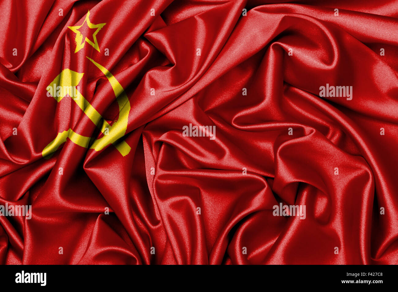 Large satin flag waving - flag of the USSR Stock Photo - Alamy