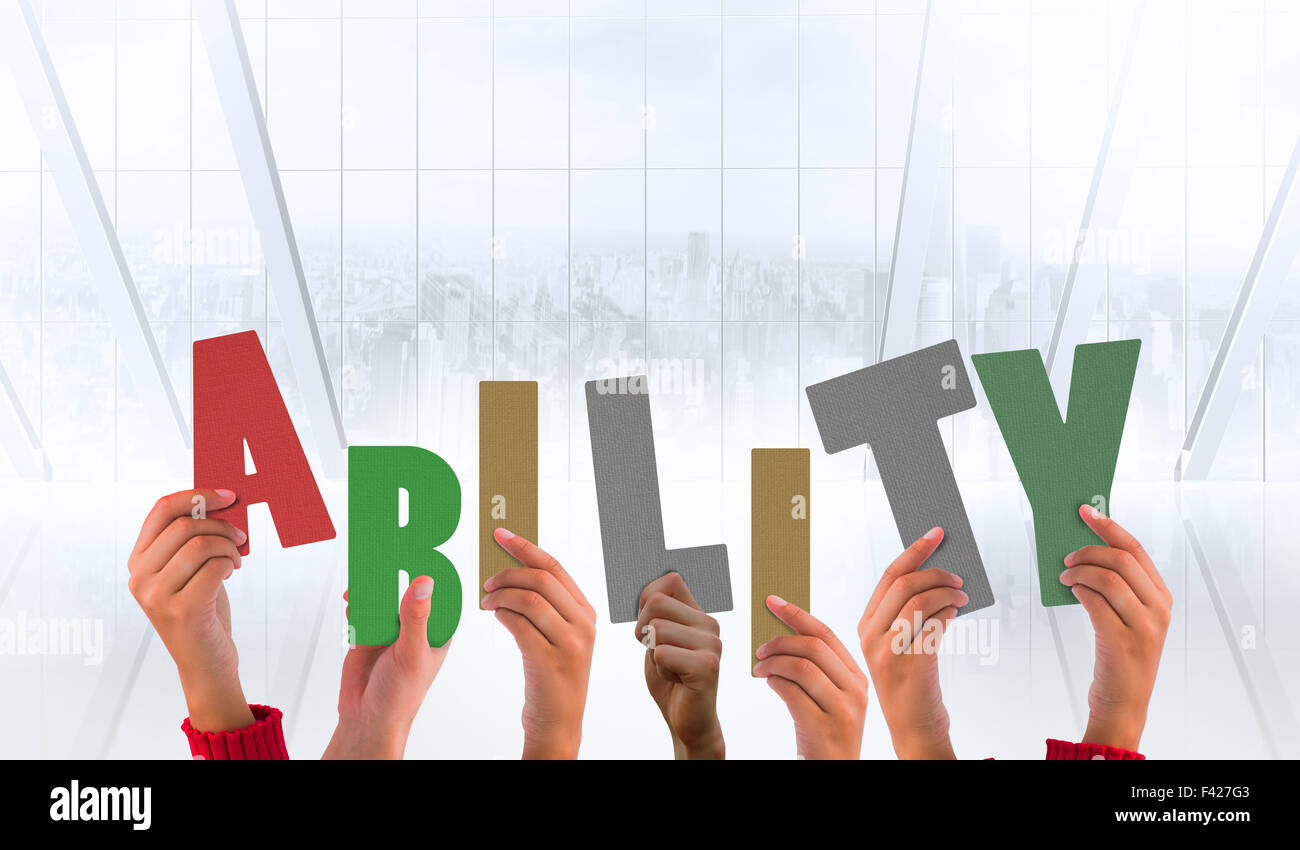 Composite image of hands showing ability Stock Photo - Alamy